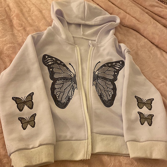 SHEIN | Jackets & Coats | Shein Butterfly Girls Zip Up | Poshmark
